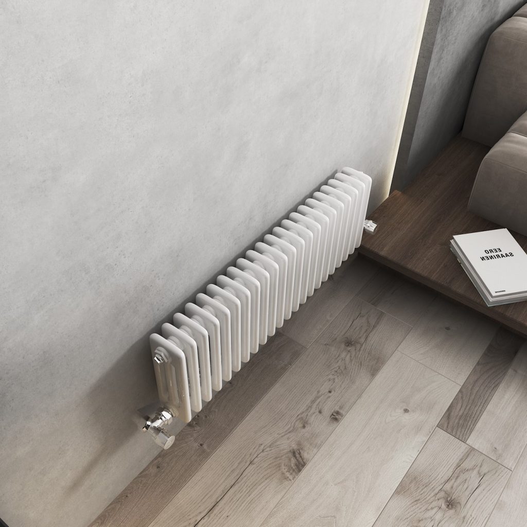 Vintage Column Horizontal Radiator - Various Sizes - White - Chelsea ...