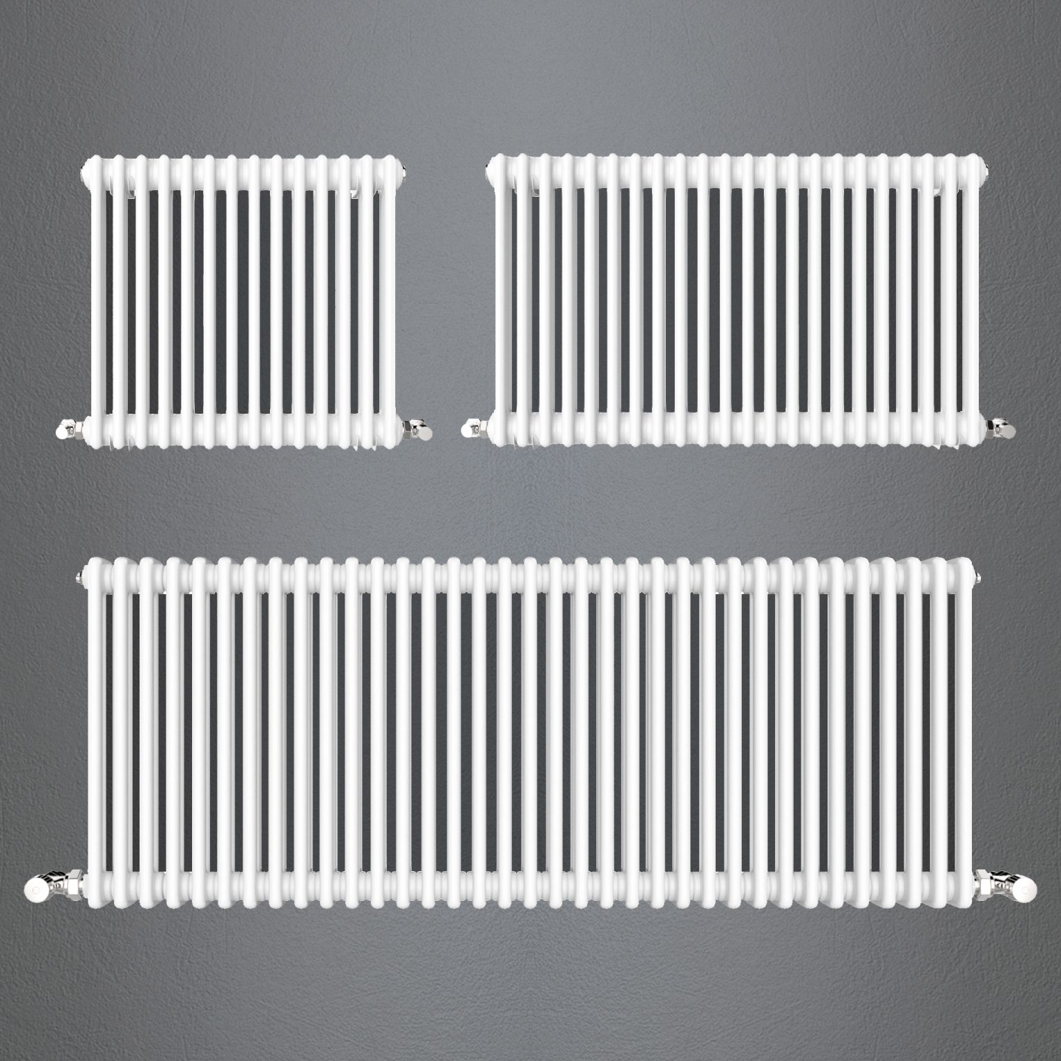 Vintage Column Horizontal Radiator - Various Sizes - White - Chelsea ...