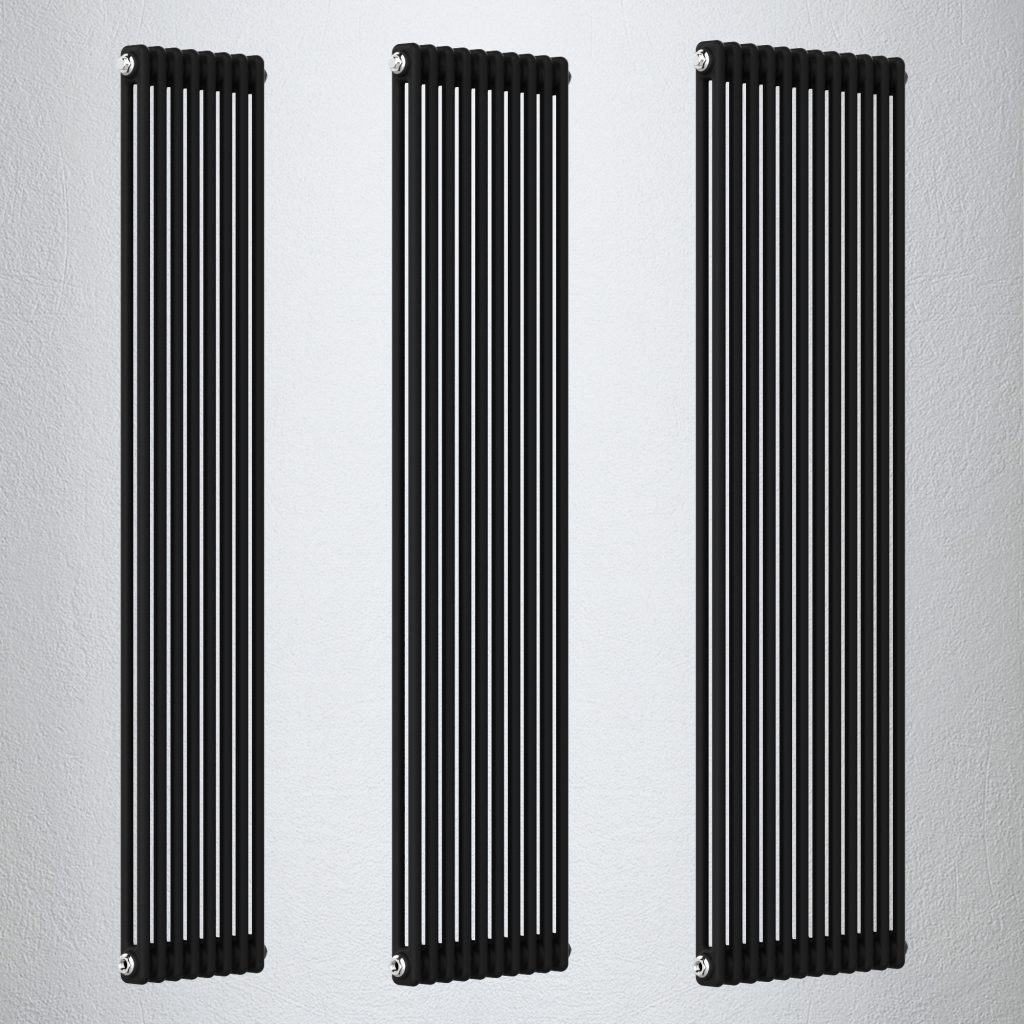 Vintage Column Vertical Radiator - Various Sizes – Black - Chelsea Supplies
